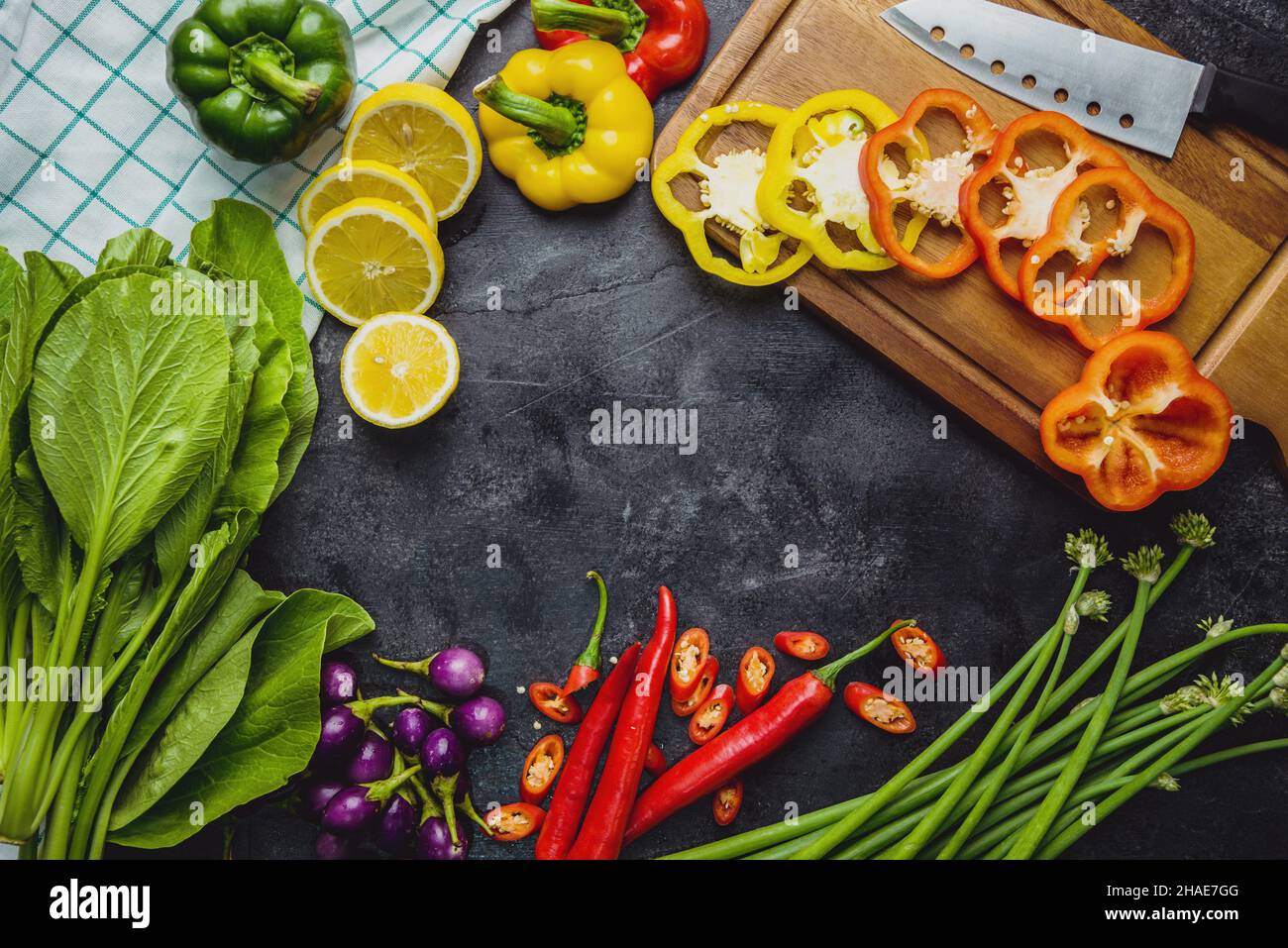 Healthy food clean eating selection. Herbs and spices Various organic ...