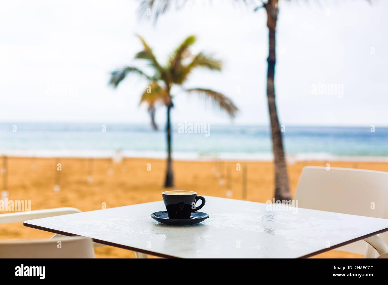 coffee cup on the beach Stock Photo - Alamy