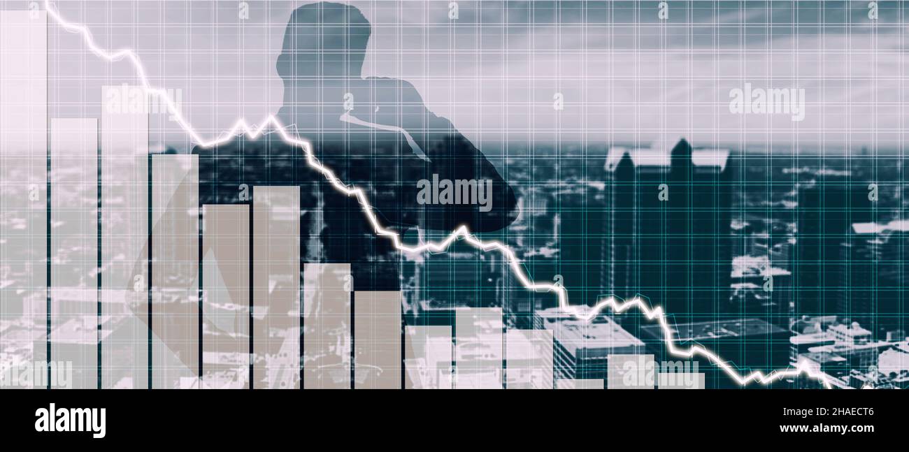 Graphs representing the stock market crash. 3d illustration Stock Photo ...