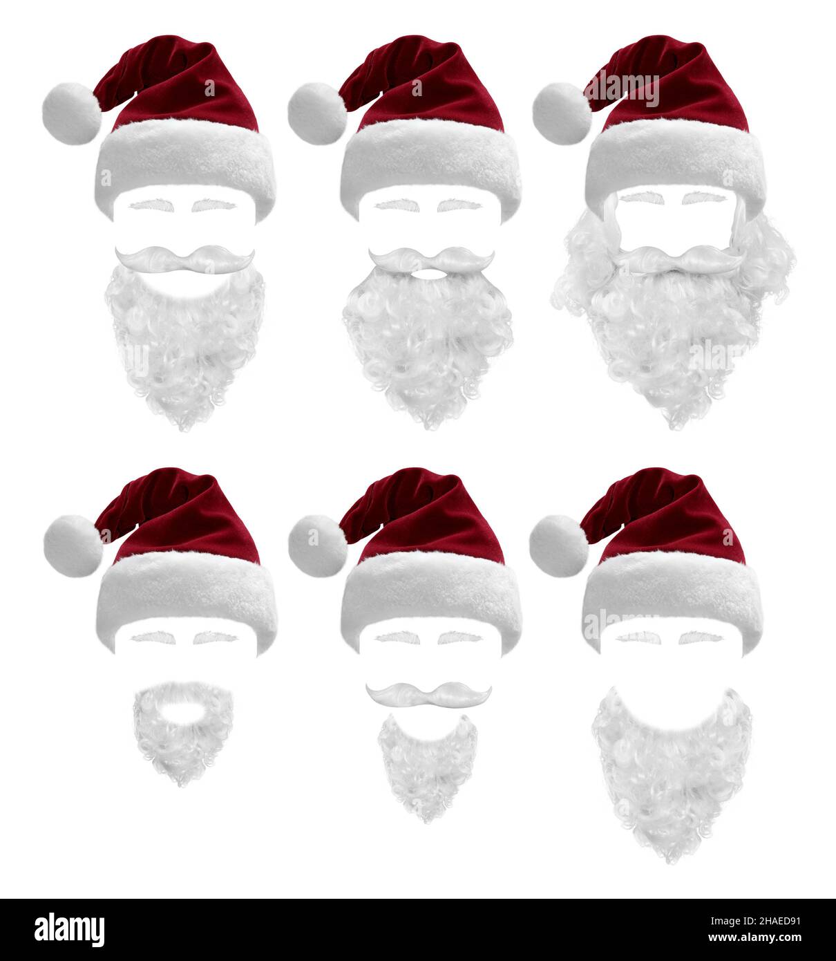 Santa Hat and beard. Costume. Merry christmas concept greeting card ...