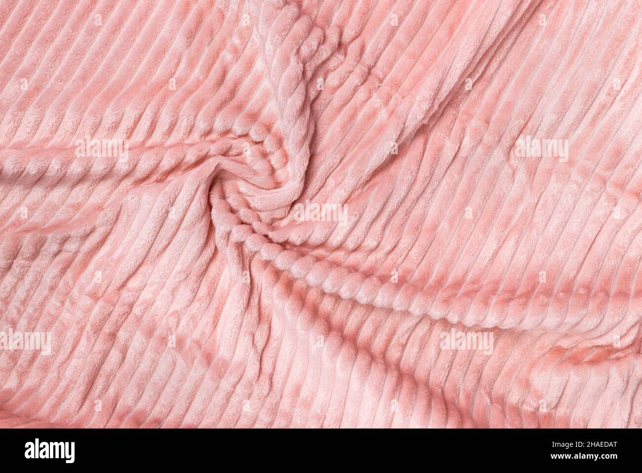 Soft pastel pink fleece throw fabric with lines. Texture for cozy ...