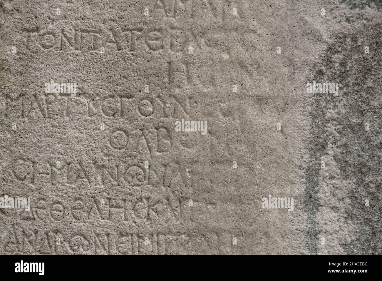 Phaselis, Turkey - November 08, 2021: ancient Greek inscription on the ...