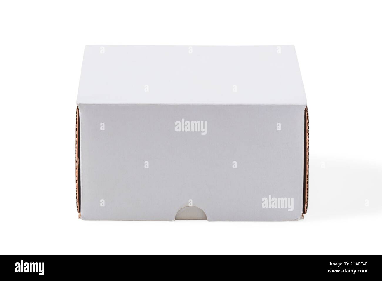 White cardboard packing box isolated on white background Stock Photo ...