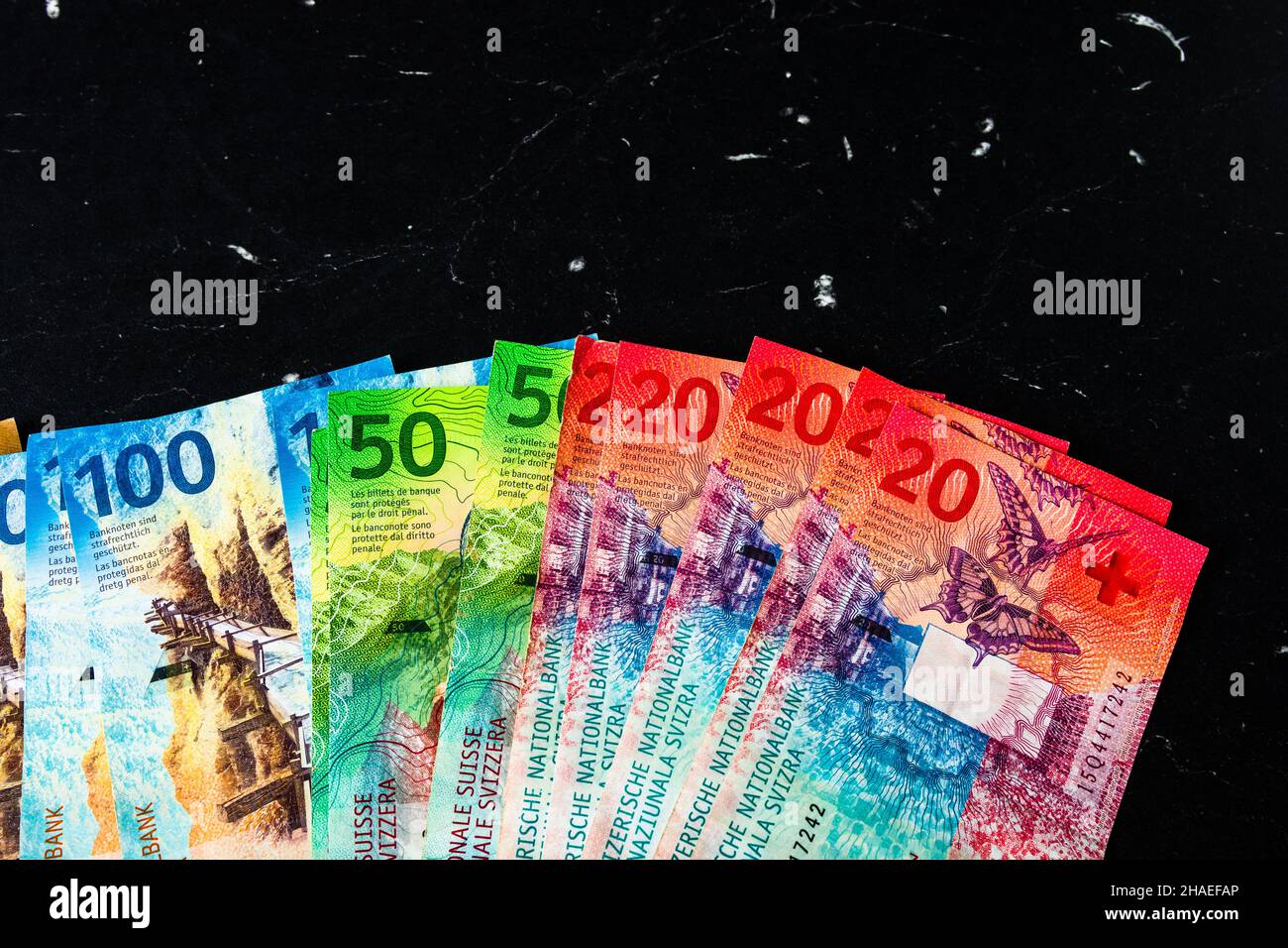 Swiss franc banknote. CHF currency, world money concept Stock Photo - Alamy