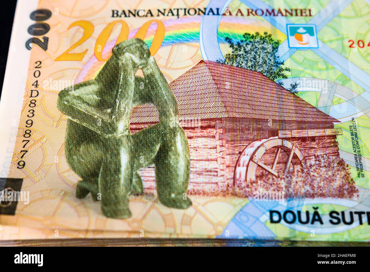 Stack of LEI Romanian money. RON Leu Money European Currency Stock ...