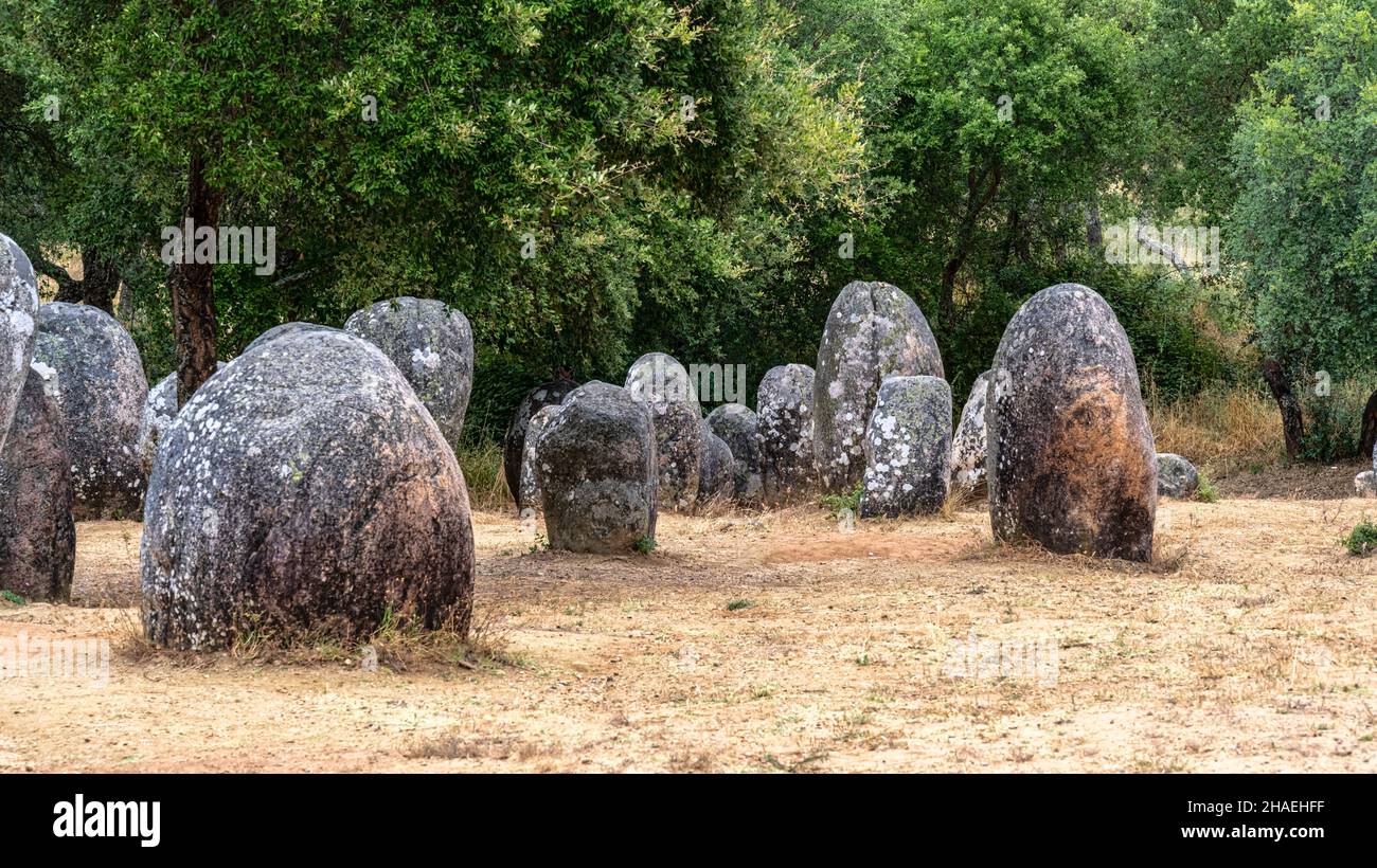 Cromlech almendres megalithic stone hi-res stock photography and images ...