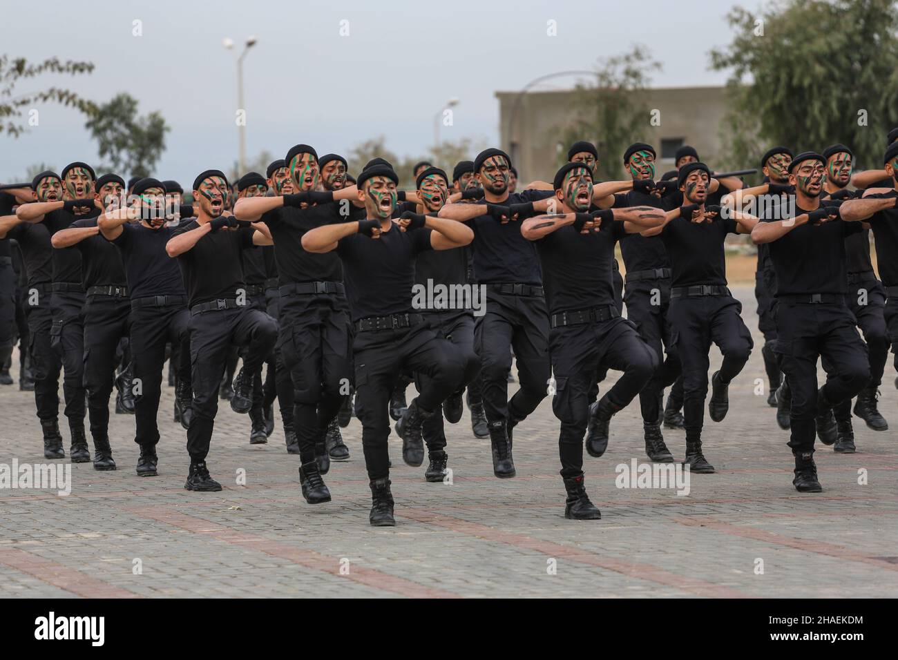 Gaza, Palestine. 12th Dec, 2021. Members of the Palestinian security ...