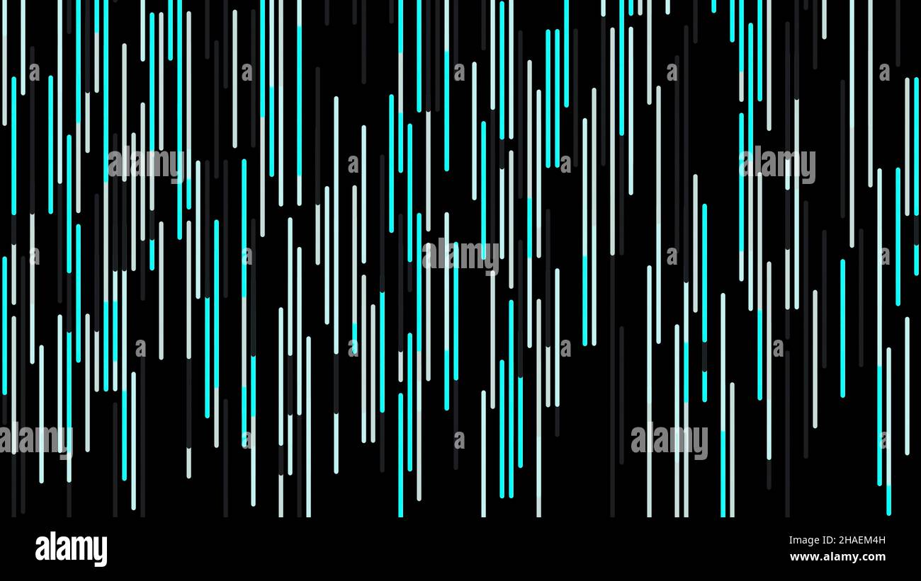 Abstract animation of multicolored neon lines floating down on the ...