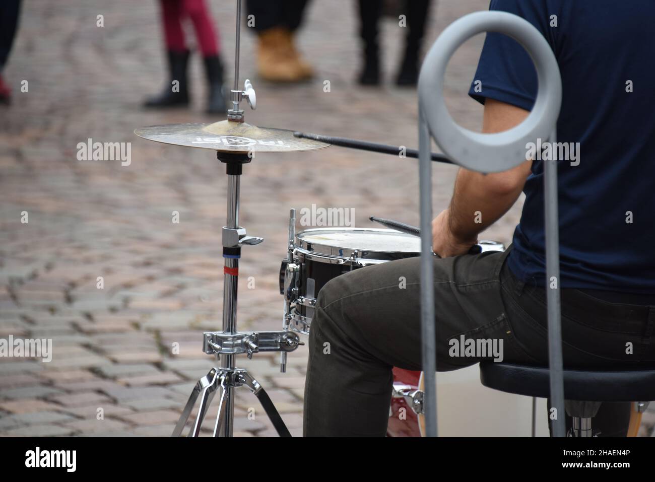 Man playing on drums hi-res stock photography and images - Alamy