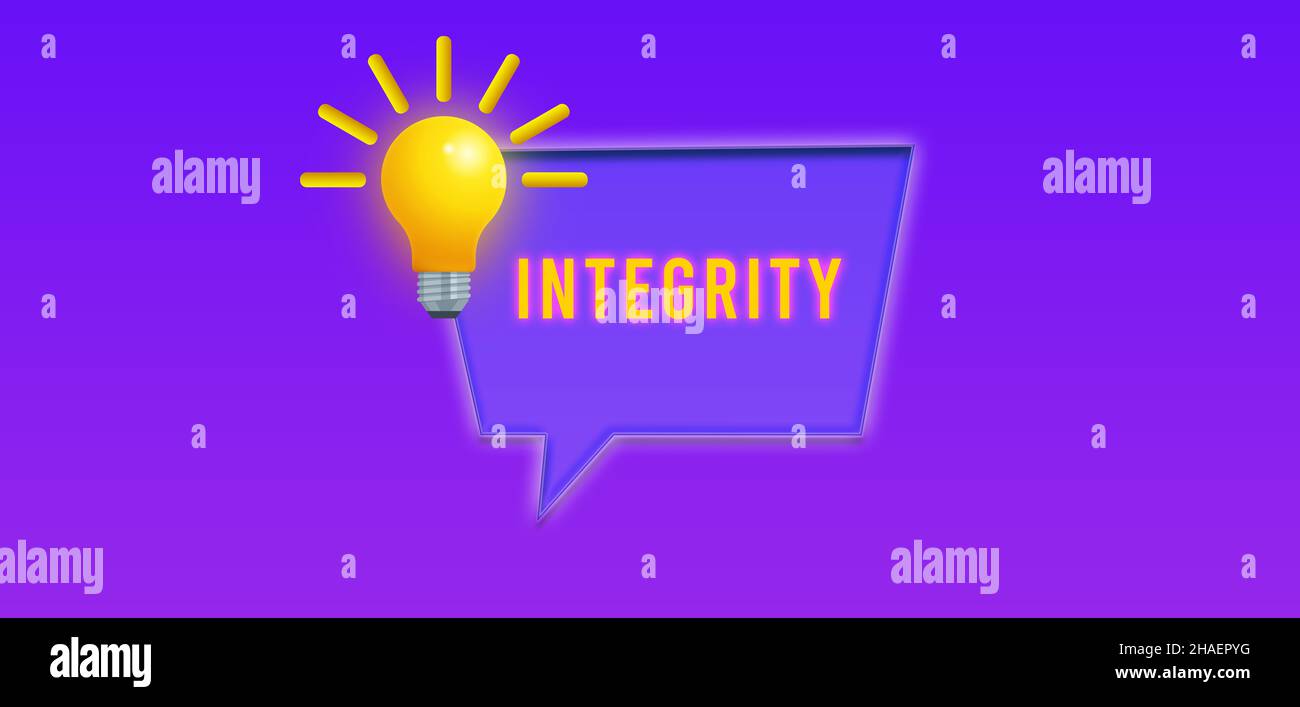 Integrity speech bubble Stock Photo - Alamy