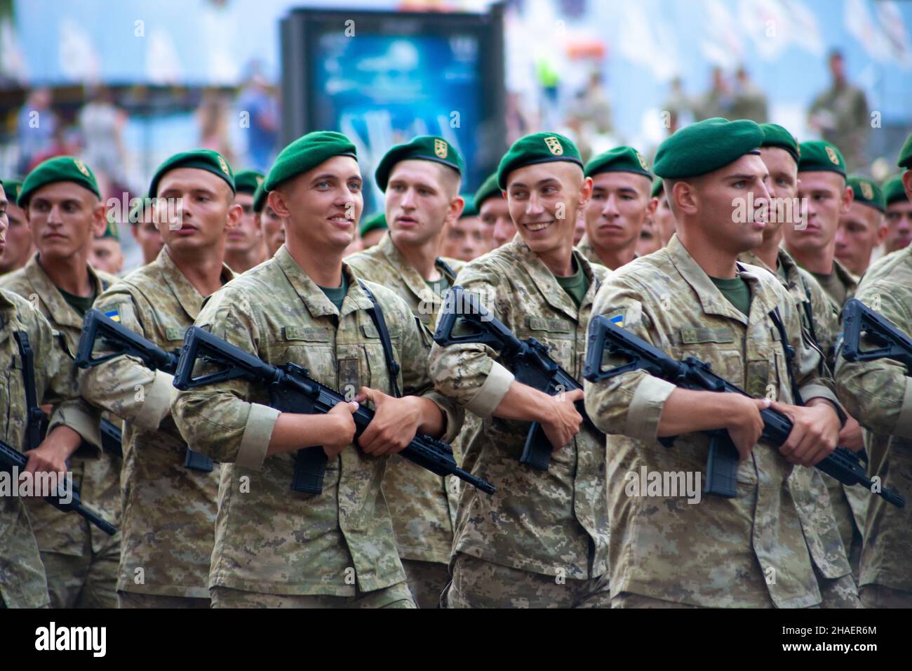 Ukraine, Kyiv - August 18, 2021: Airborne forces. Ukrainian military ...