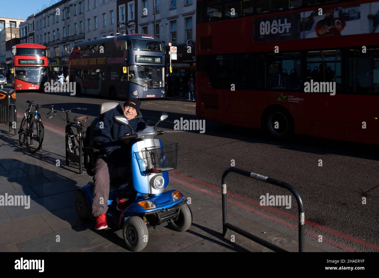 Public and personal transport along Dalston Kingsland High Street on ...