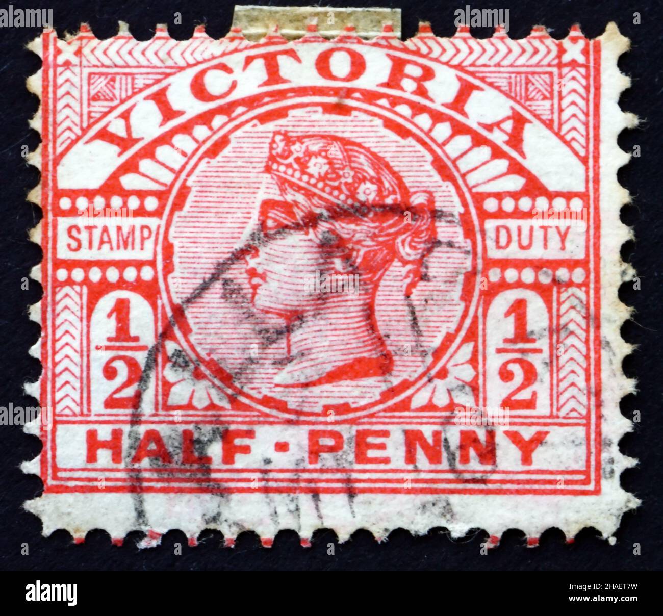 AUSTRALIA - CIRCA 1886: a stamp printed in the Australia, Victoria ...