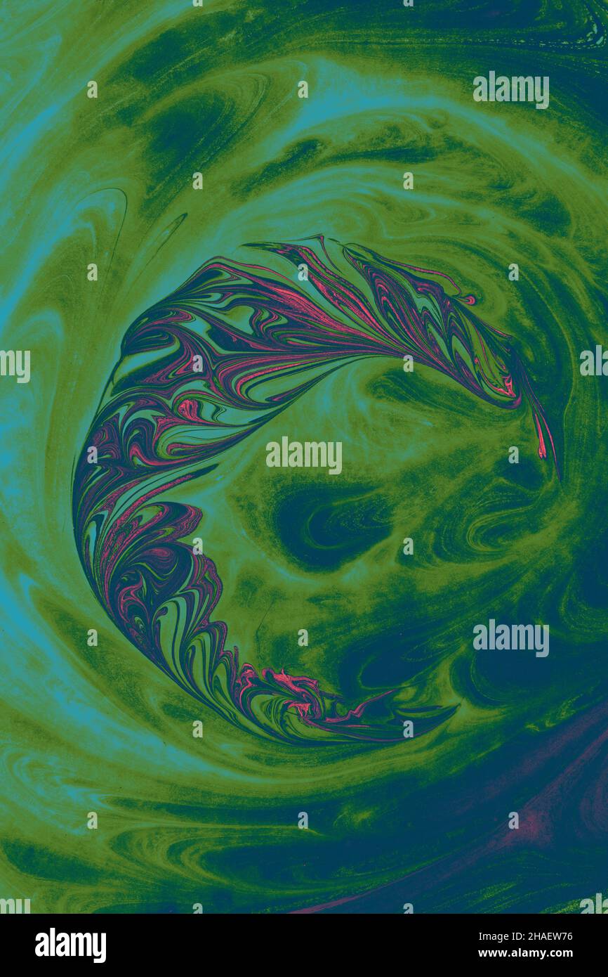 Ebru marbling handmade art, traditional Ebru technique. abstract ...