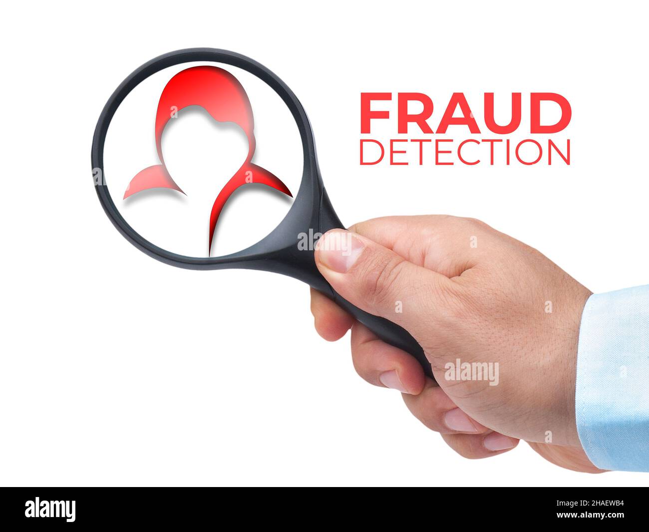 Cyber Fraud Detection concept image. hand Holding Magnifying Glass ...