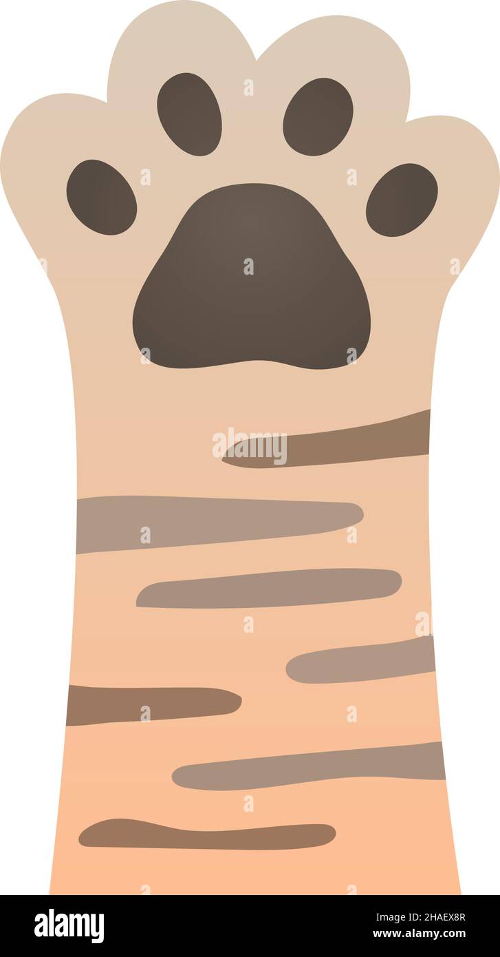 Cartoon striped cat paw. Playing kitten toes Stock Vector Image & Art ...