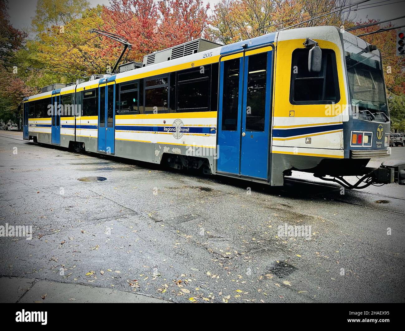 SACRAMENTO, UNITED STATES - Nov 09, 2021: A light-rail train in ...