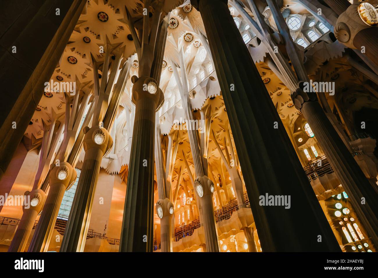 Gaudi's Masterpiece Sagrada Familia Basilica. Light through stained ...