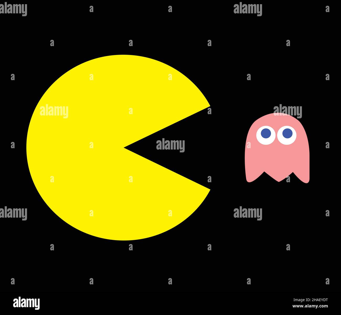 Pac-Man illustration. Retro computer game vector illustration with Pac ...