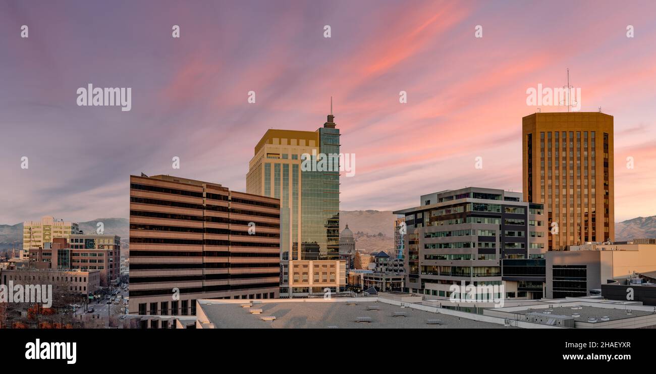 Beautiful view of the buildings of Downtown Boise Idaho Stock Photo - Alamy