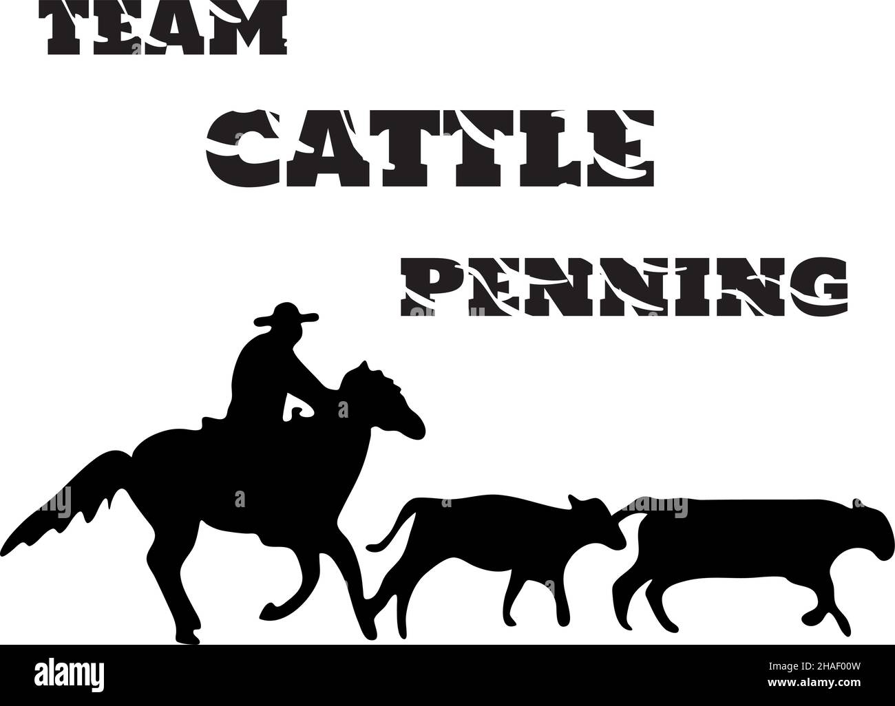 Texas rodeo silhouette Stock Vector Images - Alamy