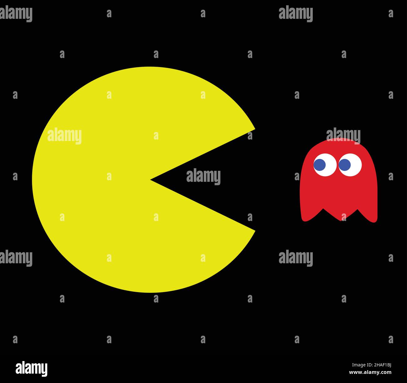 Pac-Man illustration. Retro computer game vector illustration with Pac ...
