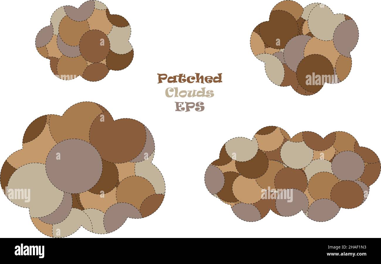 Patched clouds isolated over white background vector illustration ...