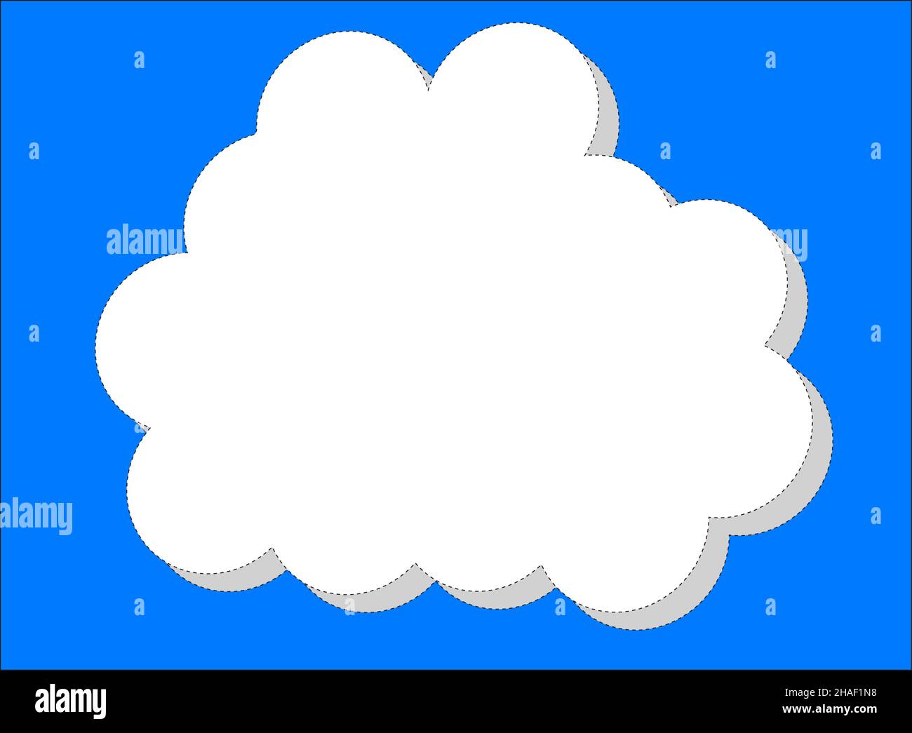 Single white cloud isolated over blue background vector illustration ...