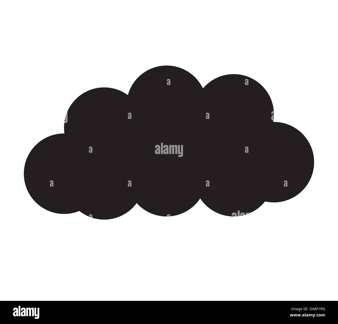 Cloud vector icon isolated over white background, single cloud vector ...