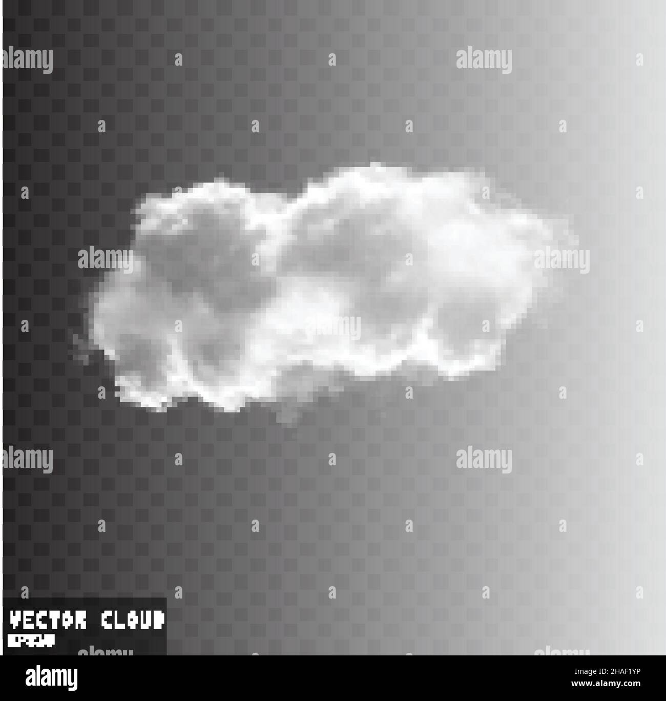 Vector cloud shape illustration, white fluffy cloud isolated over transparent background Stock ...
