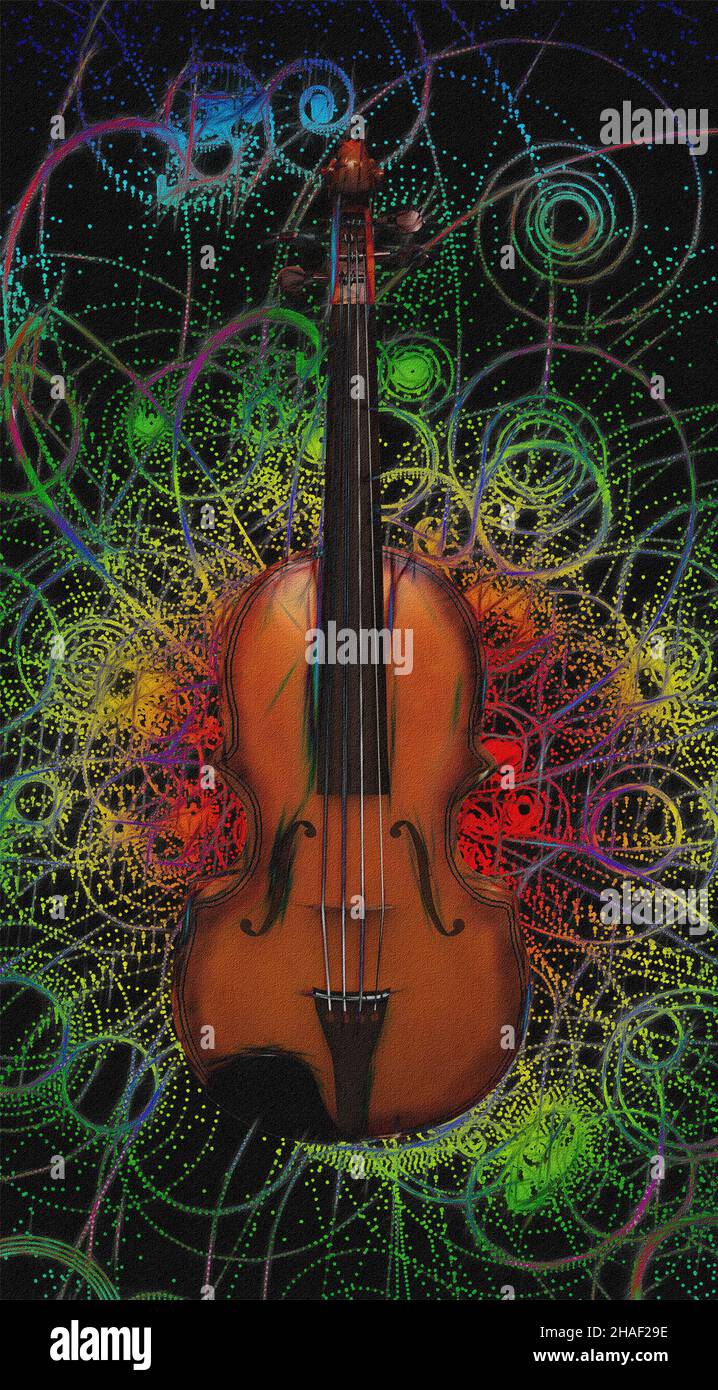 Painting art cello violin hi-res stock photography and images - Alamy
