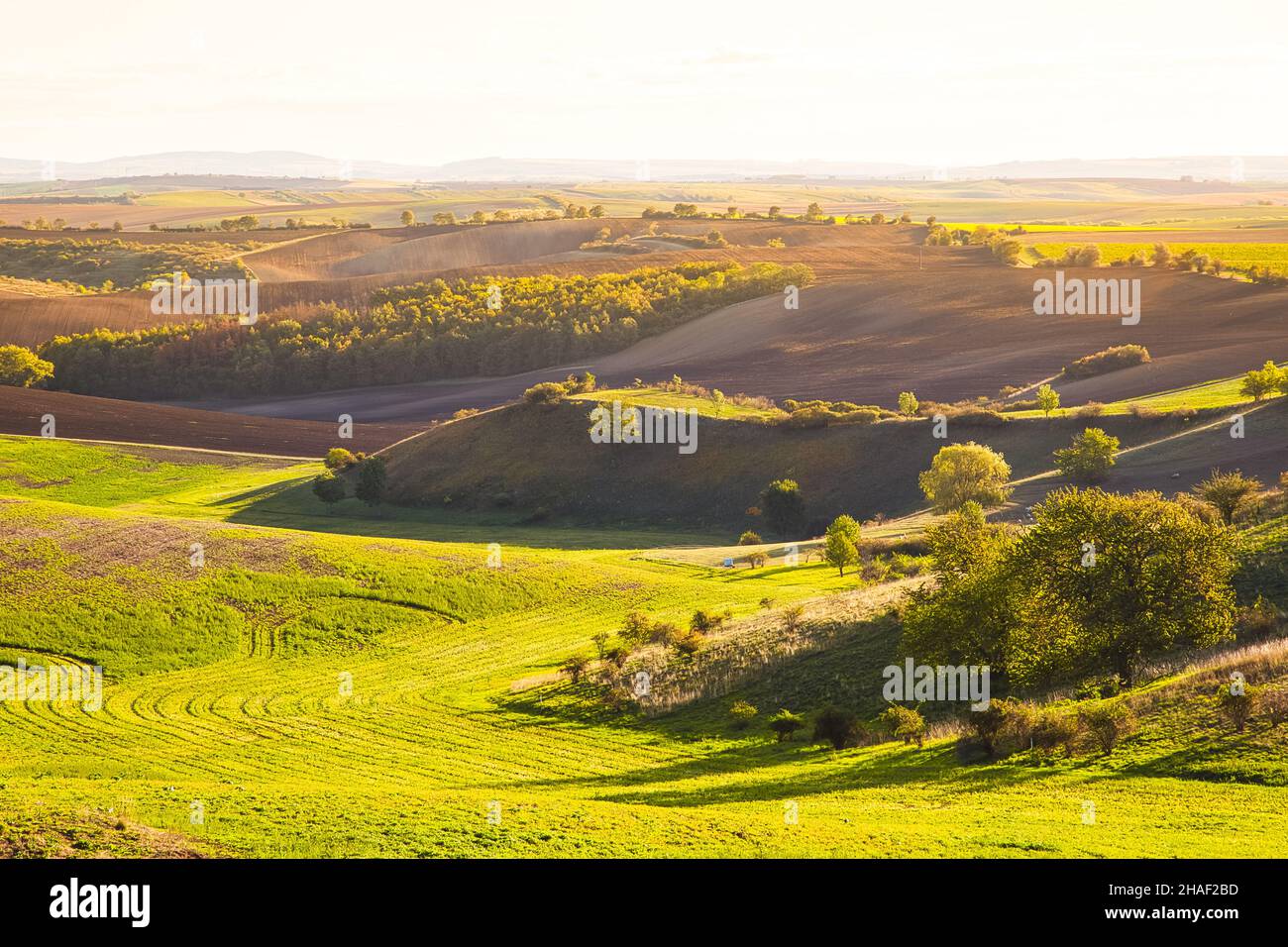 Moravian Tuscany – rolling landscape in south Moravia near Kyjov town ...