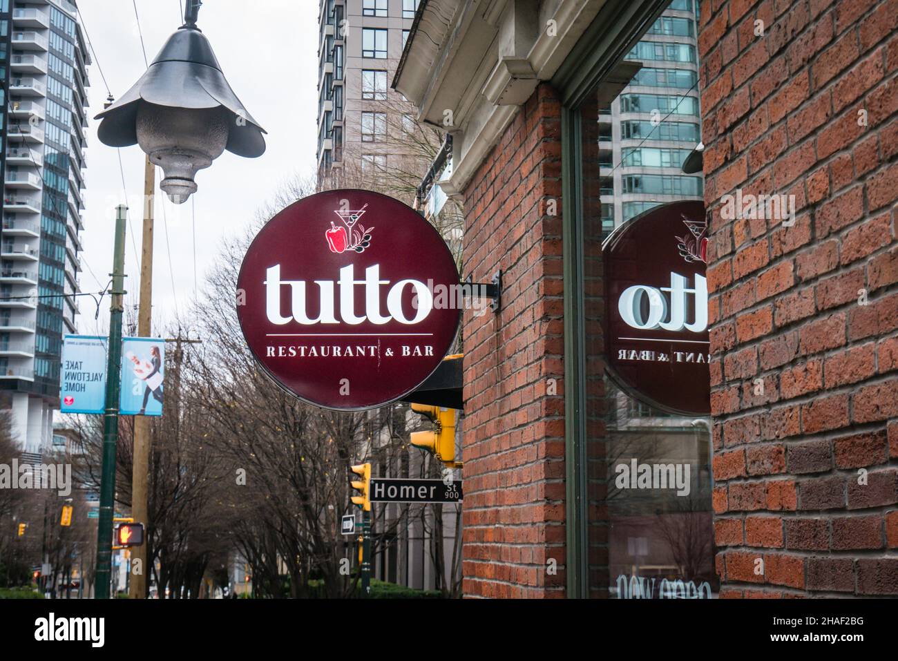tutto is a traditional italian restaurant vancouver Stock Photo - Alamy