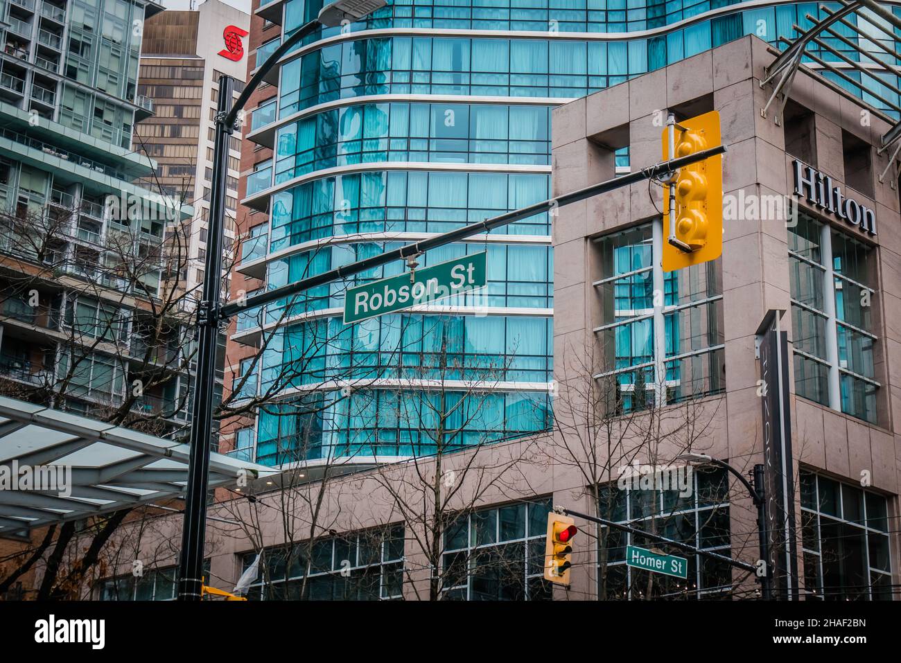 Vancouver robson st sign hi-res stock photography and images - Alamy