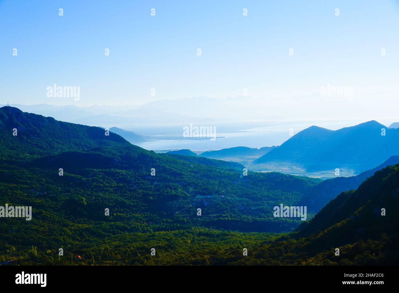 Mountain and sea view in Montenegro, landscape, panorama Stock Photo ...