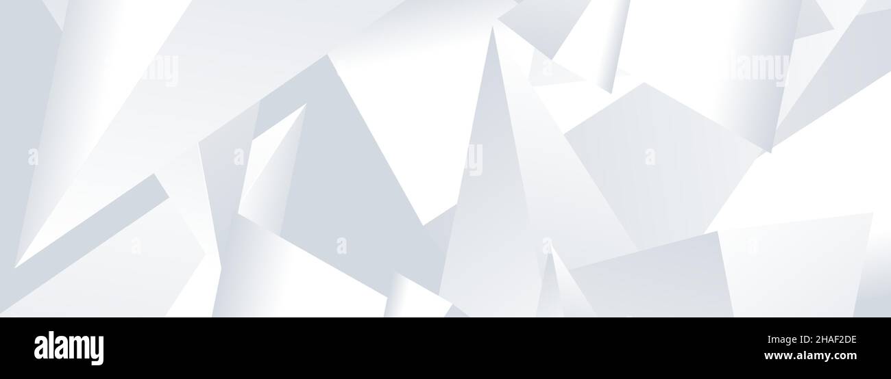 White abstract vector geometric background with triangle 3D mosaic for ...