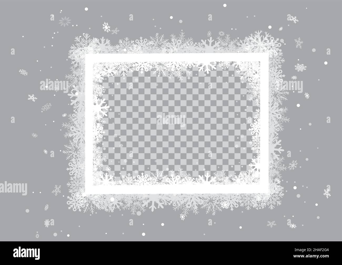 Christmas snow photo frame winter gray background Holiday winter ...