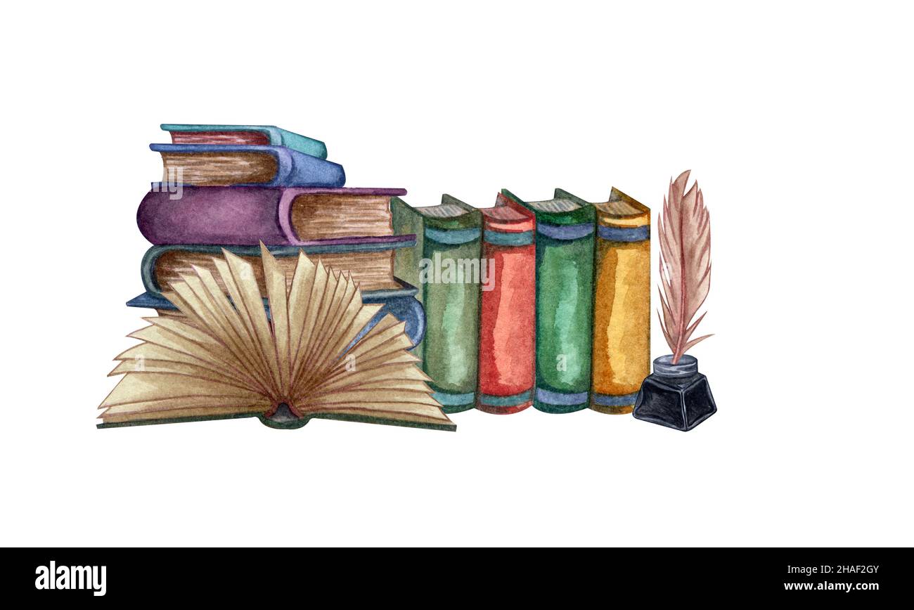 Stack Of School Books Border