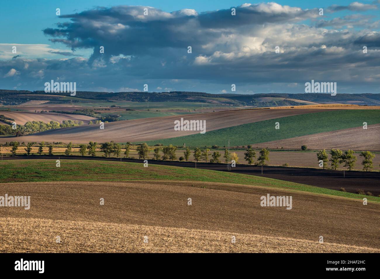 Moravian Tuscany – rolling landscape in south Moravia near Kyjov town ...