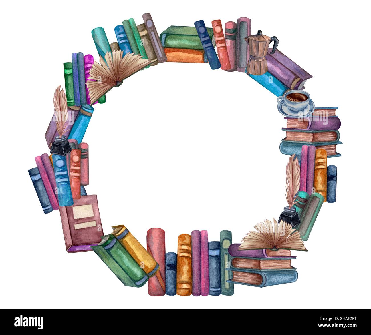 Stack Of School Books Border