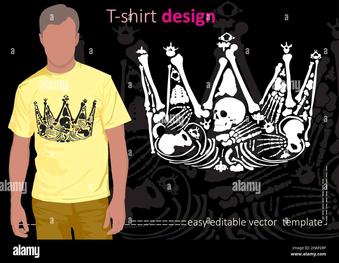 A very cool Royal Crown. Crown of human skulls and bones. Human bones ...