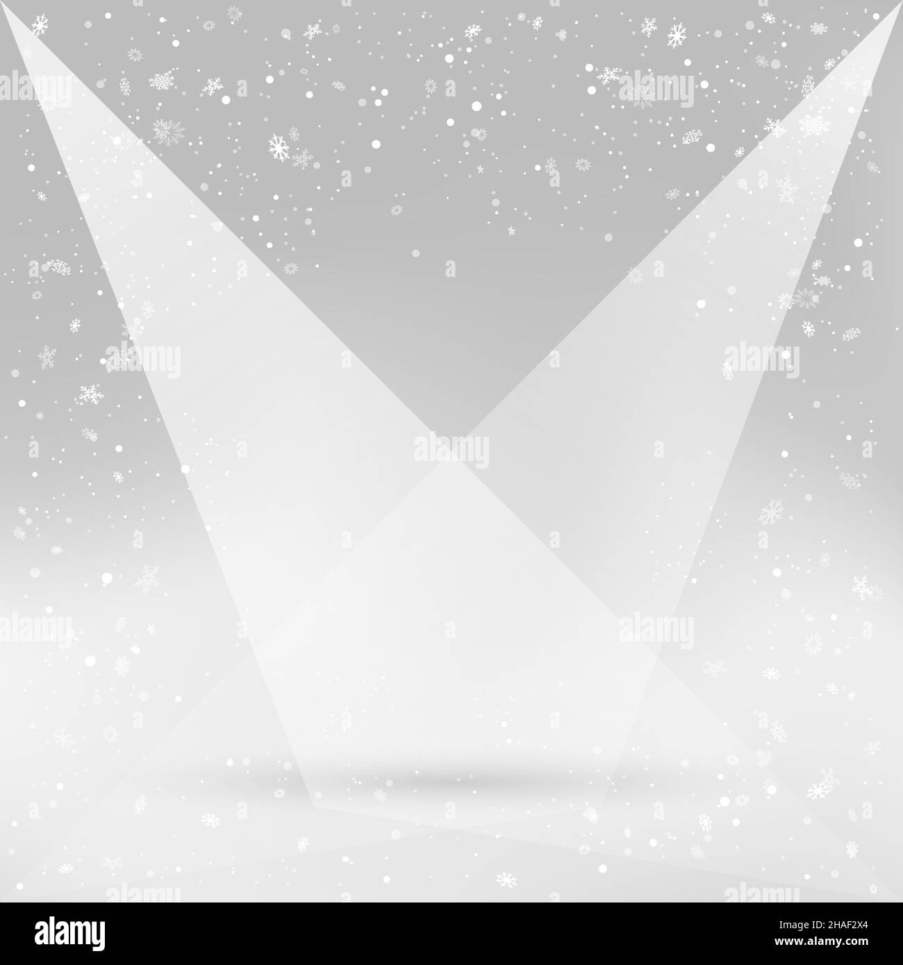 Christmas winter snow falling empty shadow template. Winter podium on ...
