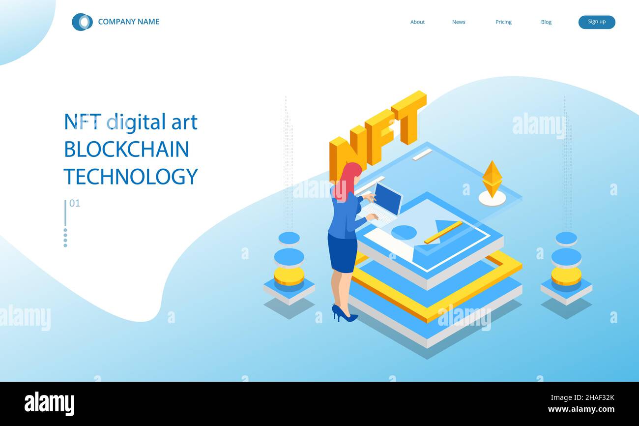 Isometric Digital art NFTs, generative art. NFT Non-fungible token is a ...