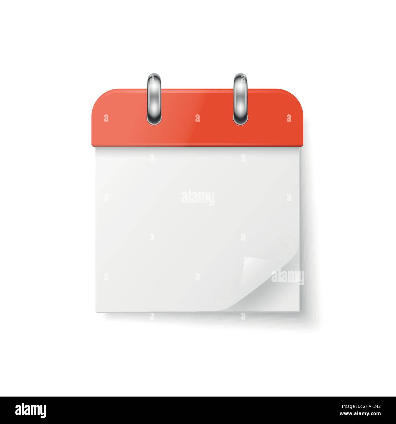 Vector 3d Red Modern Simple Minimalistic Realistic Calendar Icon ...