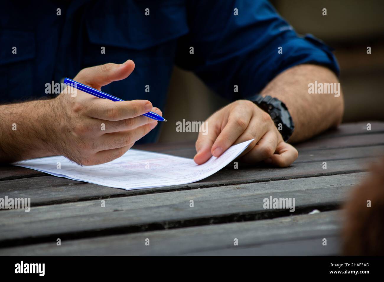 Paper document pen people man hi-res stock photography and images - Alamy