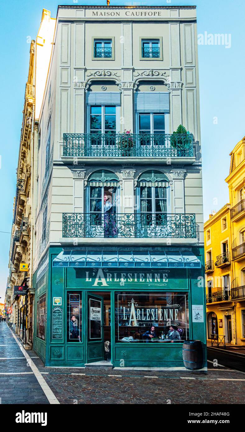 hand-painted false shop scene painted onto blank shop wall in city ...