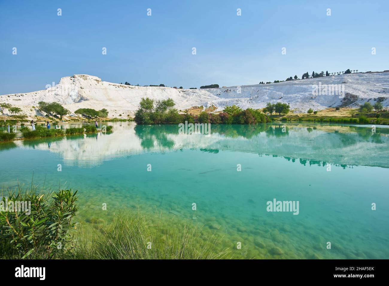 The small lake in Pamukkale on Turkey Stock Photo - Alamy