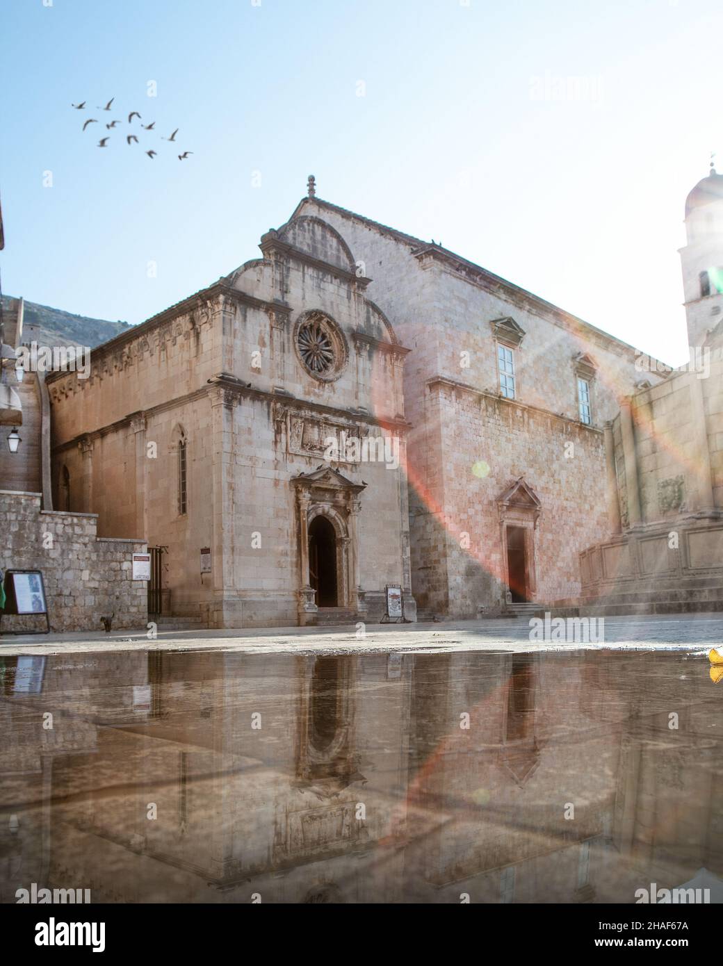 Reflection of The Old Synagogue in the old town of Dubrovnik, the ...