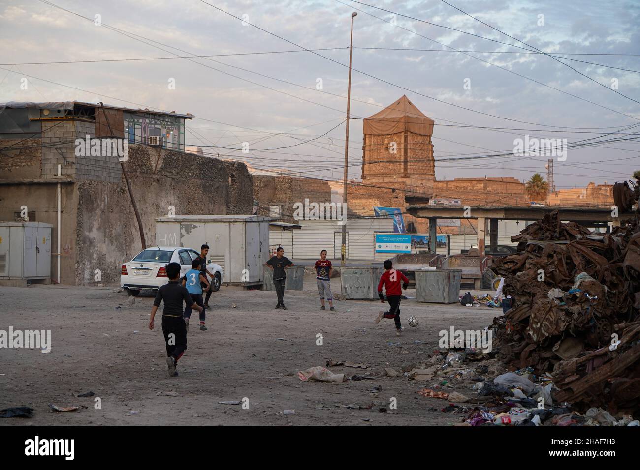 Children playing football in iraq hi-res stock photography and images ...