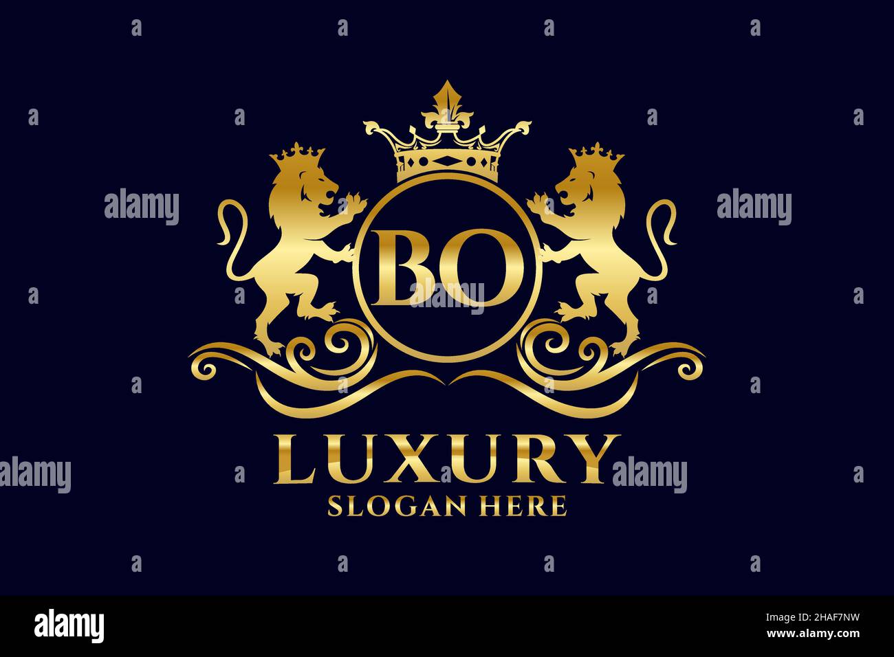 BO Letter Lion Royal Luxury Logo template in vector art for luxurious ...